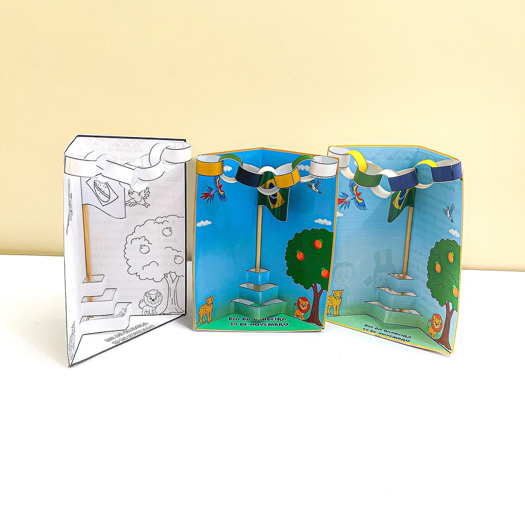 Triorama 3D do Dia da Bandeira – Pedagogia
